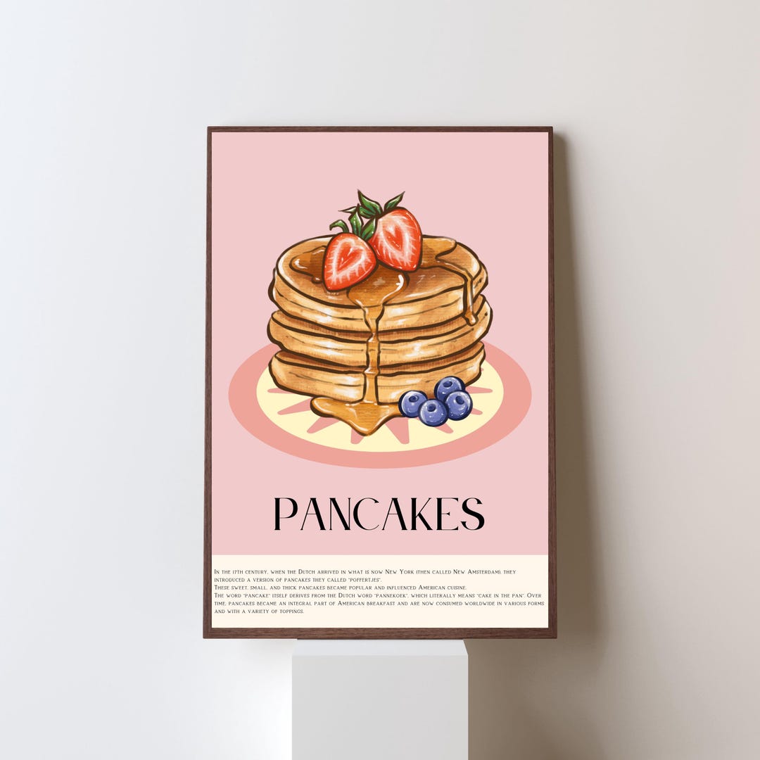 Yummy Pancakes Poster | Modern Kitchen Decor | Breakfast Wall Art ...