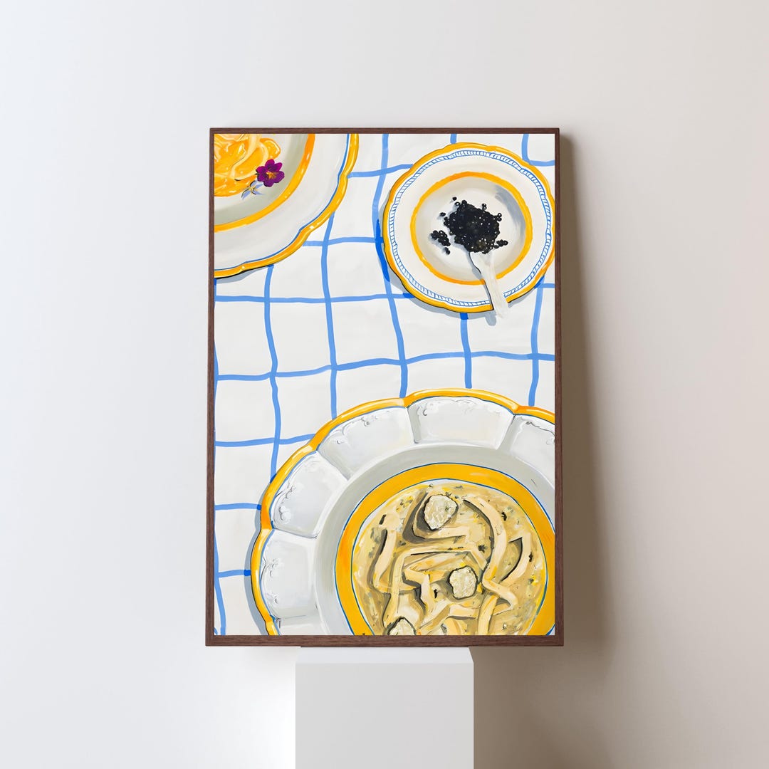 Elegant Food Art Print - Luxury Dining Wall Decor, Italian Pasta ...