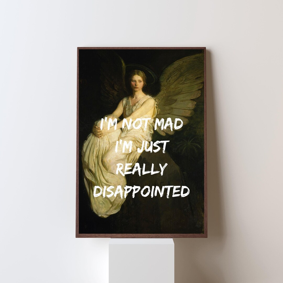 Funny Angel Meme Wall Art | Classical Painting Print | Gothic Aesthetic ...