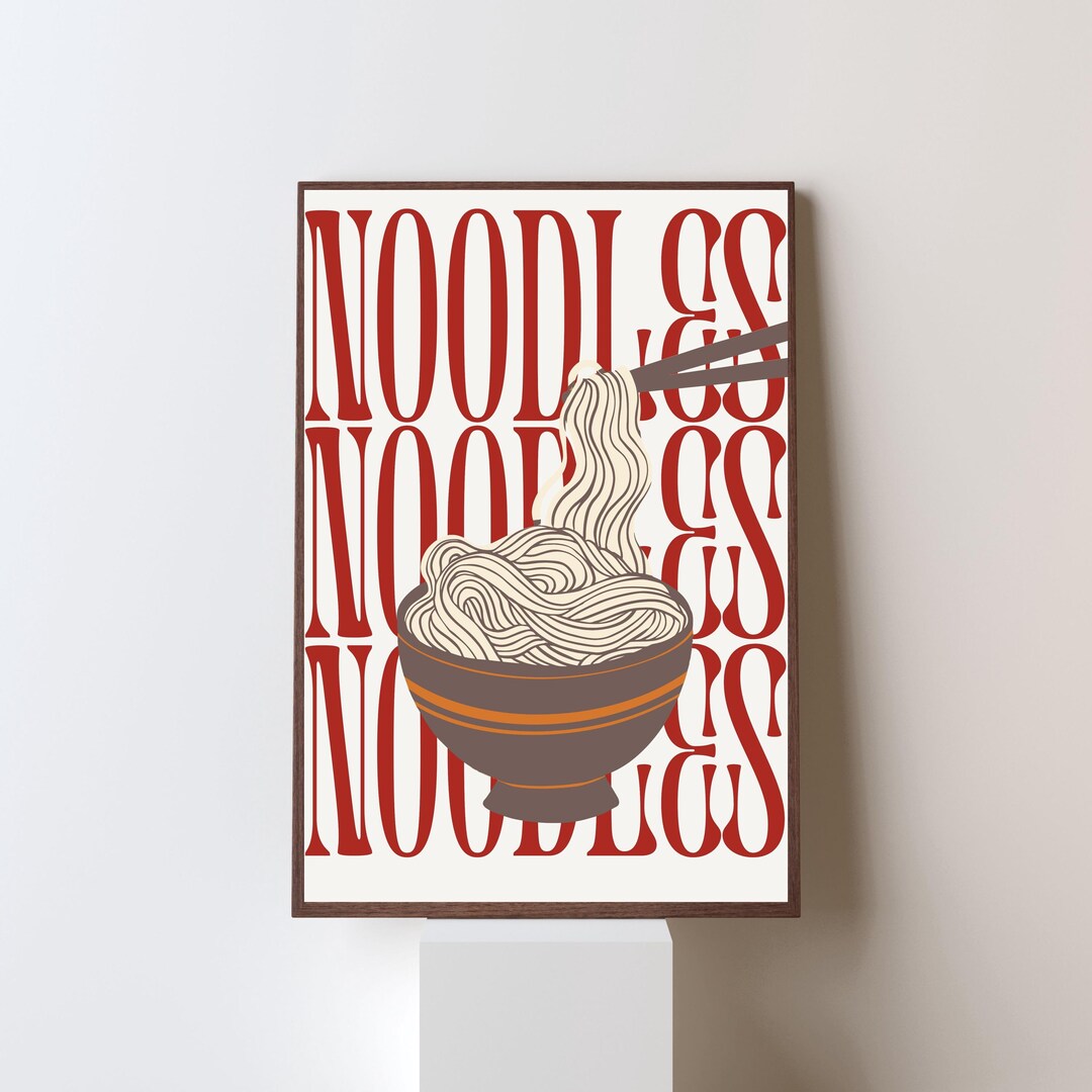 Modern Noodles Wall Art - Ramen Lover Print - Kitchen Decor - Asian ...