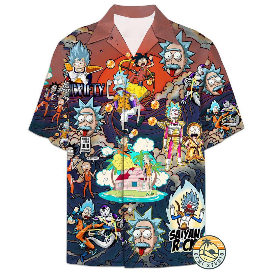 Dragon Ball Rick and Morty Hawaiian Shirt Dragon Ball Z Aloha Beach ...