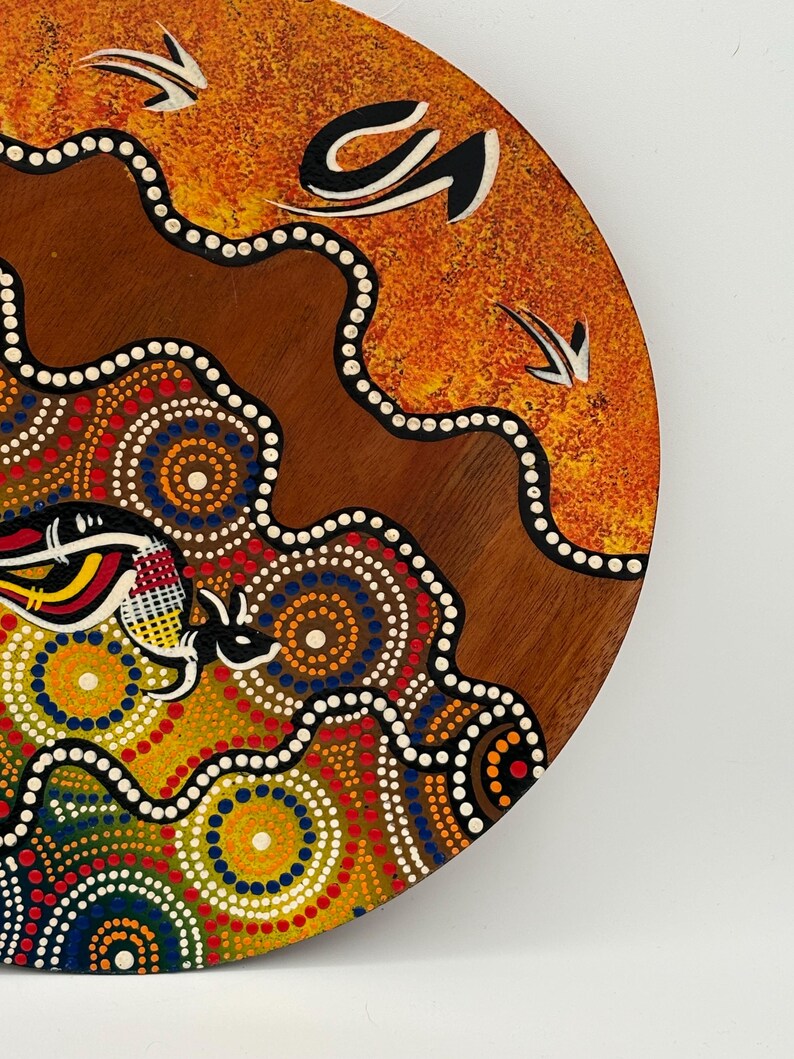 Vintage Aboriginal Native Reib Handpainted Dot Art Plate From Valdo ...