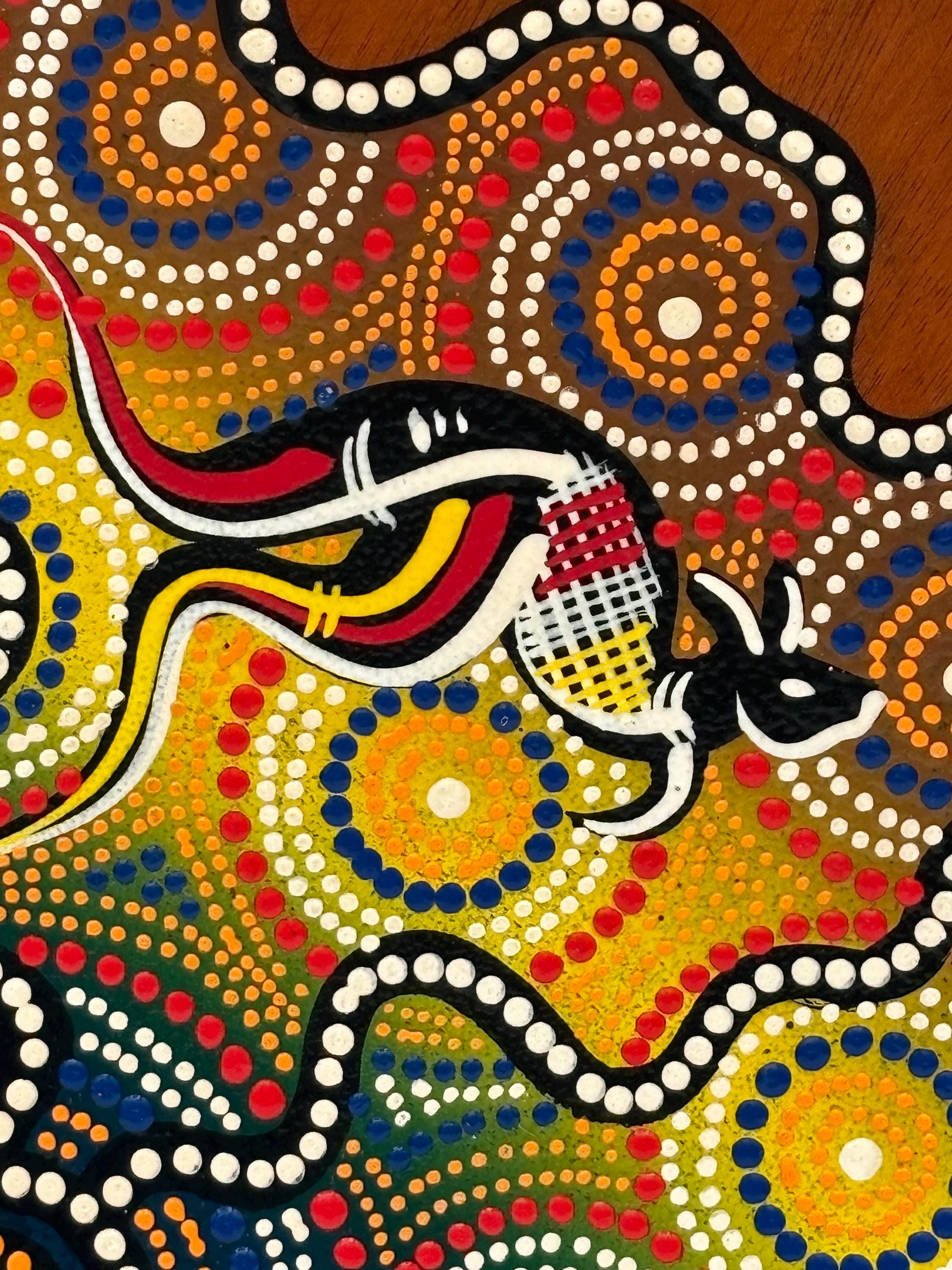Vintage Aboriginal Native Reib Handpainted Dot Art Plate From Valdo ...