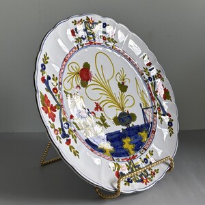 Italian Faience Dinner Plate: Hand-painted Blue Carnation Majolica ...