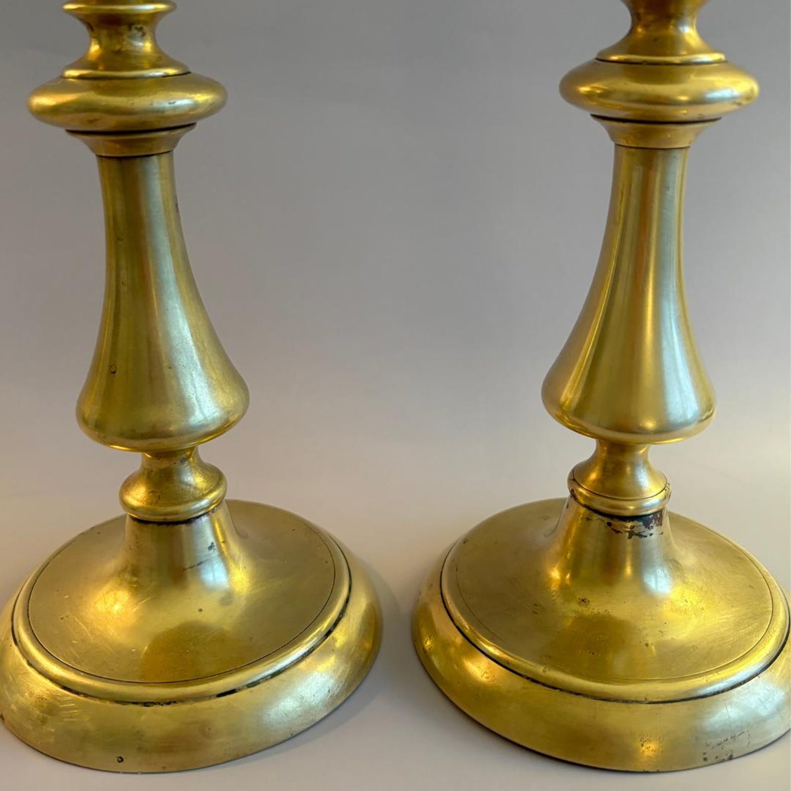 Antique Pair Brass Beehive English Candlesticks, 19th Century. Prized ...