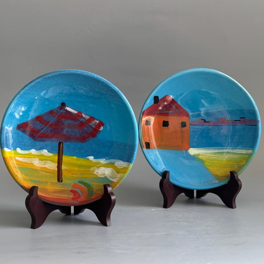 Vietri Italian Ceramic Canapé Plates: Hand-painted Amalfi Coast Decor ...