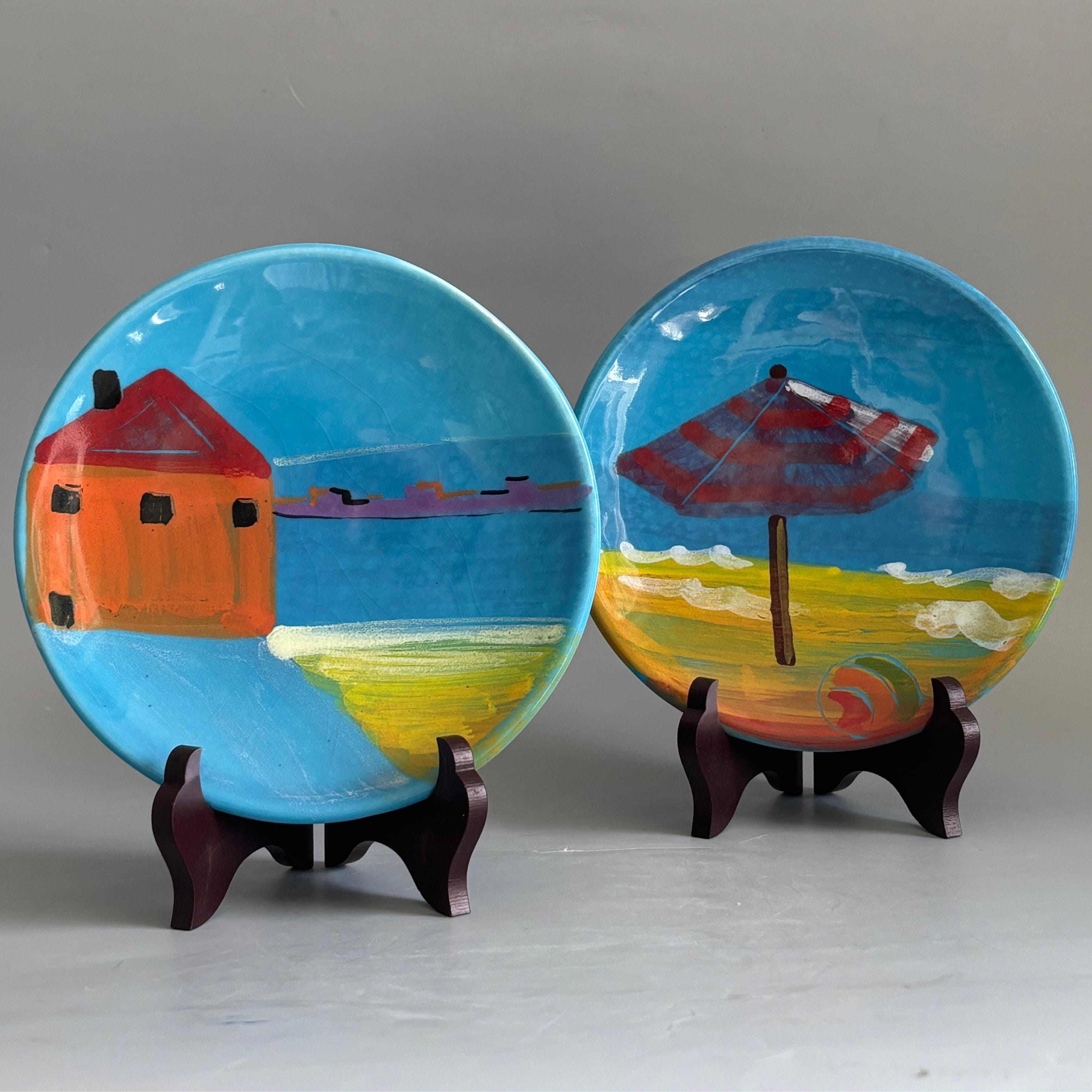 Vietri Italian Ceramic Canapé Plates: Hand-painted Amalfi Coast Decor ...