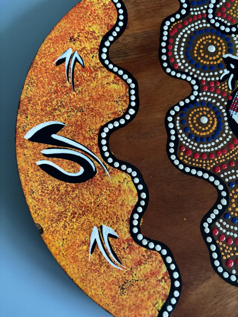 Vintage Aboriginal Native Reib Handpainted Dot Art Plate From Valdo ...