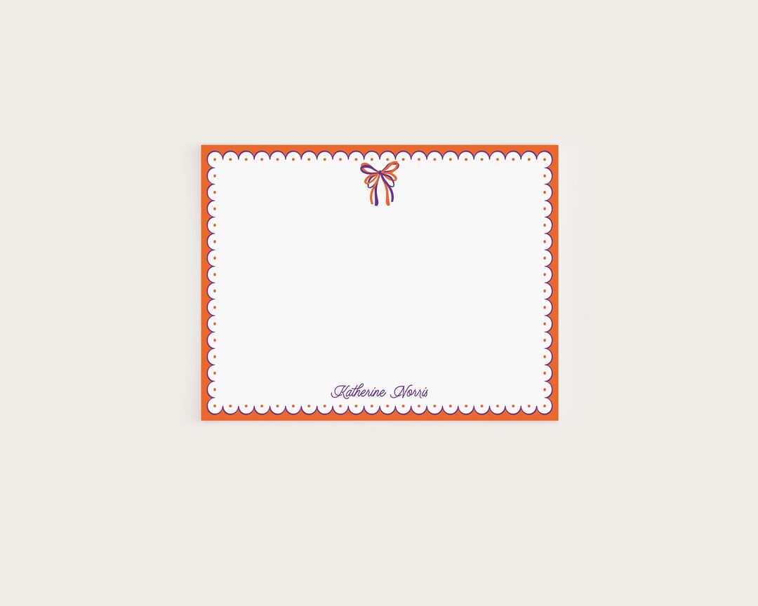 Personalized Graduation Note Cards: Scalloped Bow Thank You Notes ...