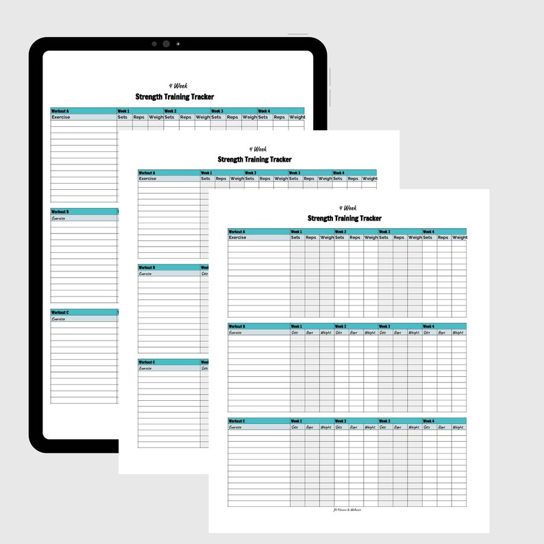4 Week Strength Training Tracker - Etsy