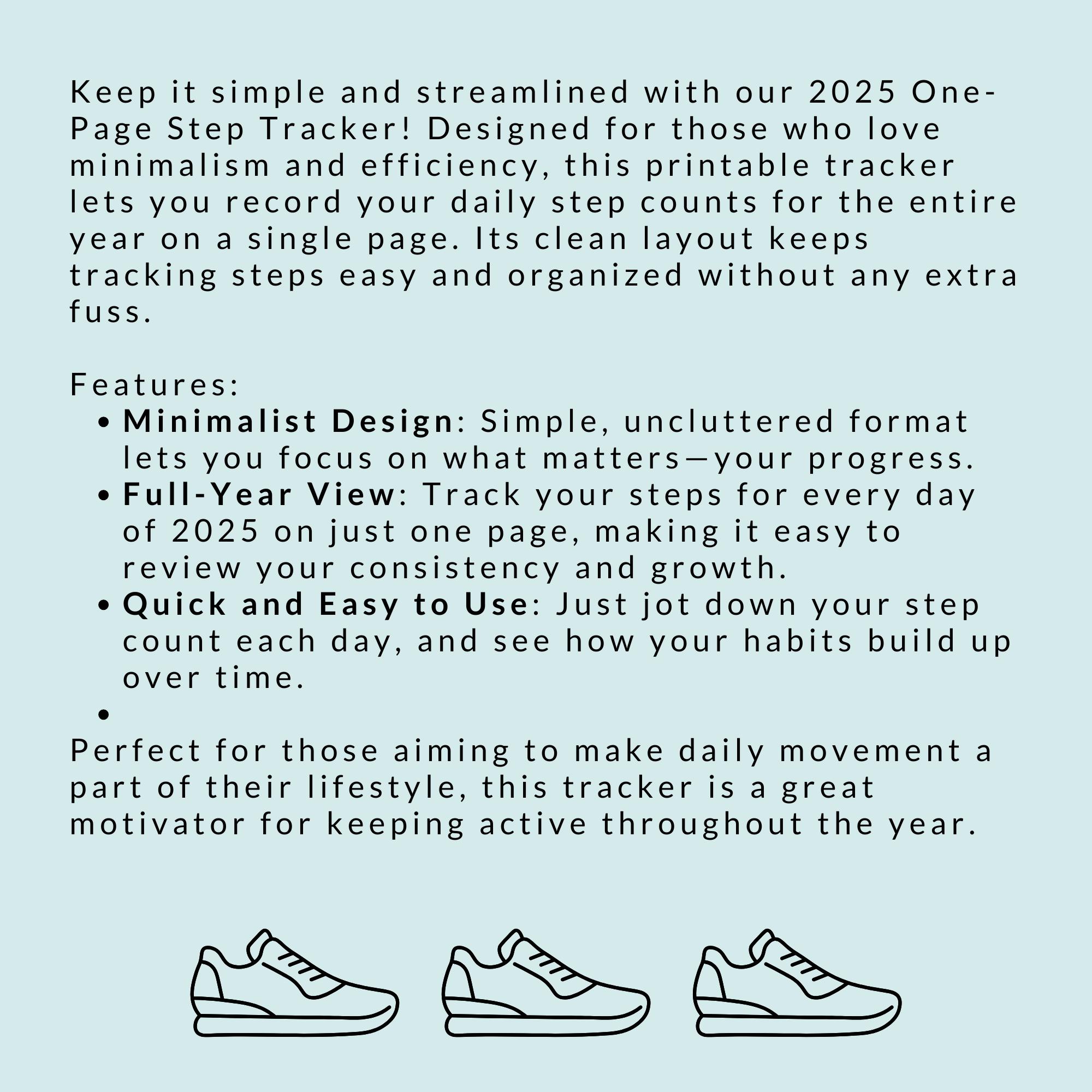 2025 Printable Step Tracker - Etsy