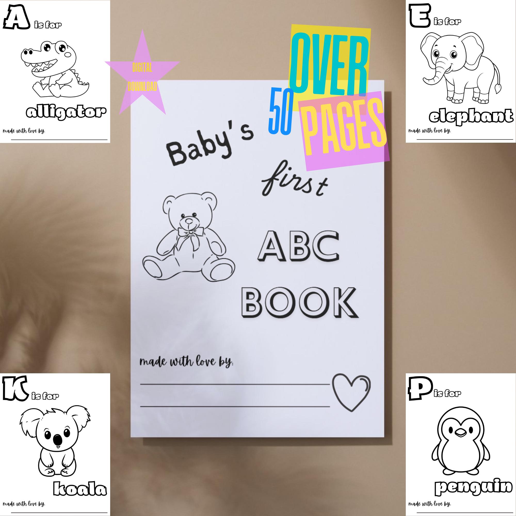ABC Baby Shower Coloring Book Baby Shower Game Baby's First Activity ...