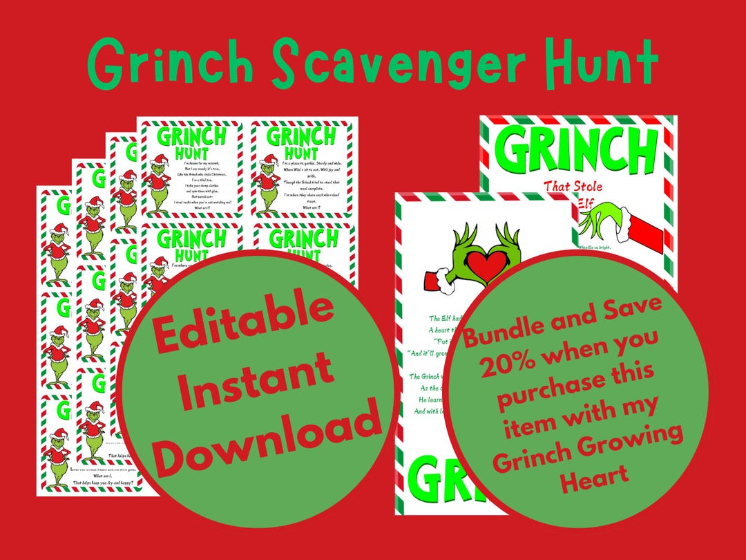 Printable Grinch Scavenger Hunt - Etsy UK