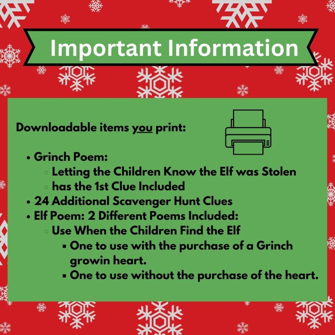 Printable Grinch Scavenger Hunt - Etsy