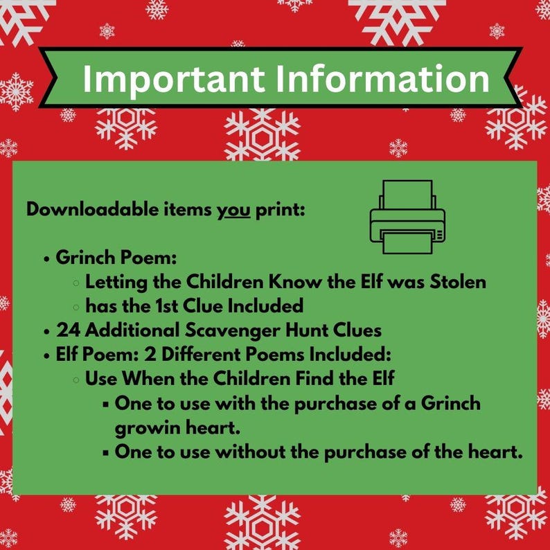 Printable Grinch Scavenger Hunt - Etsy