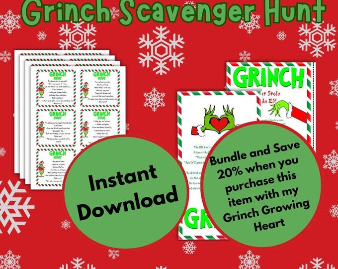 Printable Grinch Scavenger Hunt - Etsy