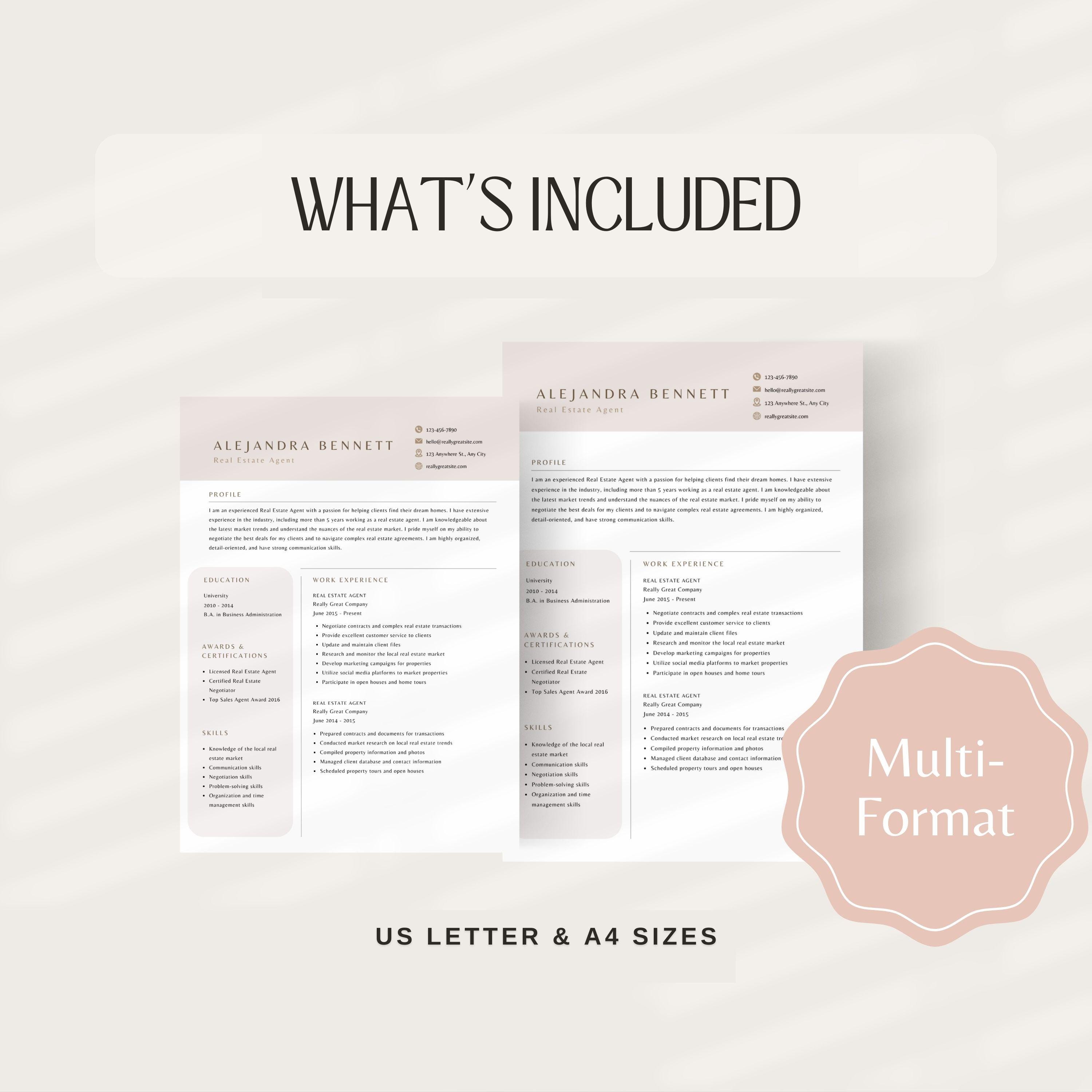 ATS Resume Template: Professional Cover Letter, Word, Google Docs ...