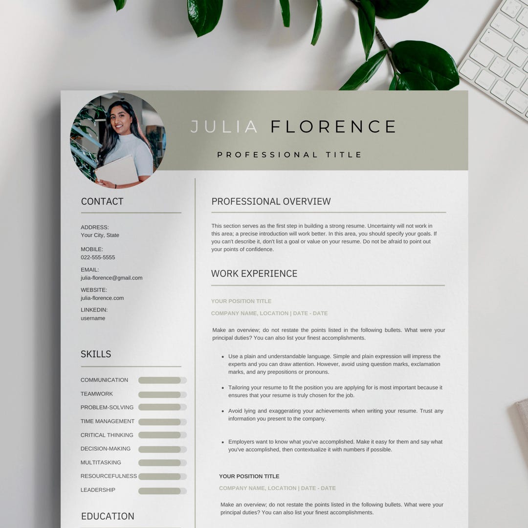 Teacher Resume Template: Professional Education CV Design (instant ...