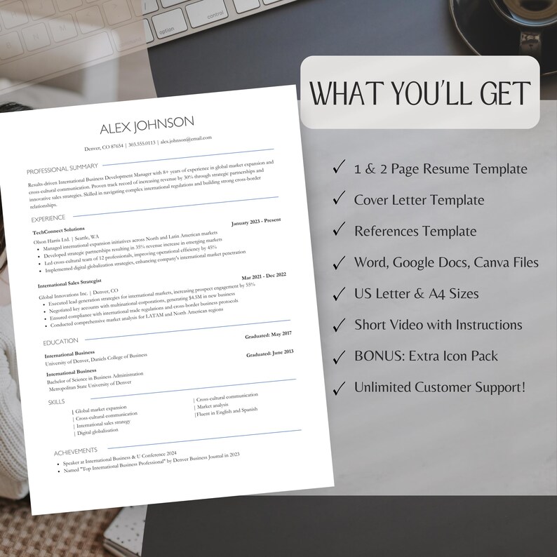 ATS Friendly Resume Template for Google Docs, Word & Canva Resume, ATS ...