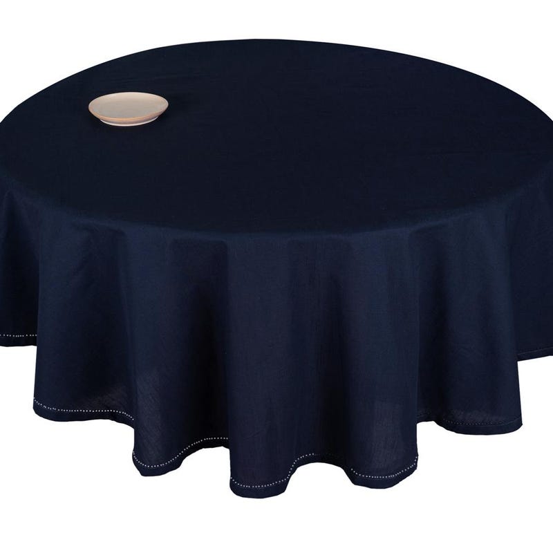 Tablecloth Navy and Beige - Etsy