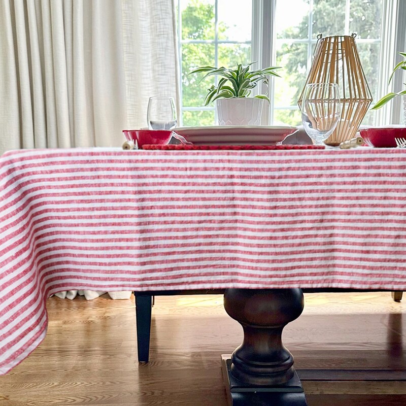 Striped Tablecloth - Etsy