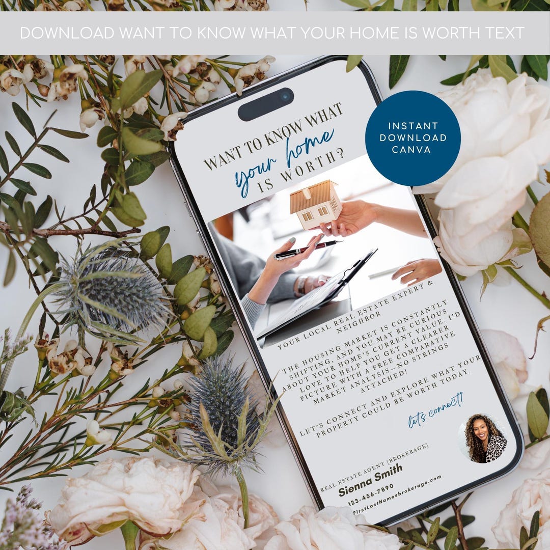 Real Estate Text Template: Home Value Marketing for Realtors (digital ...