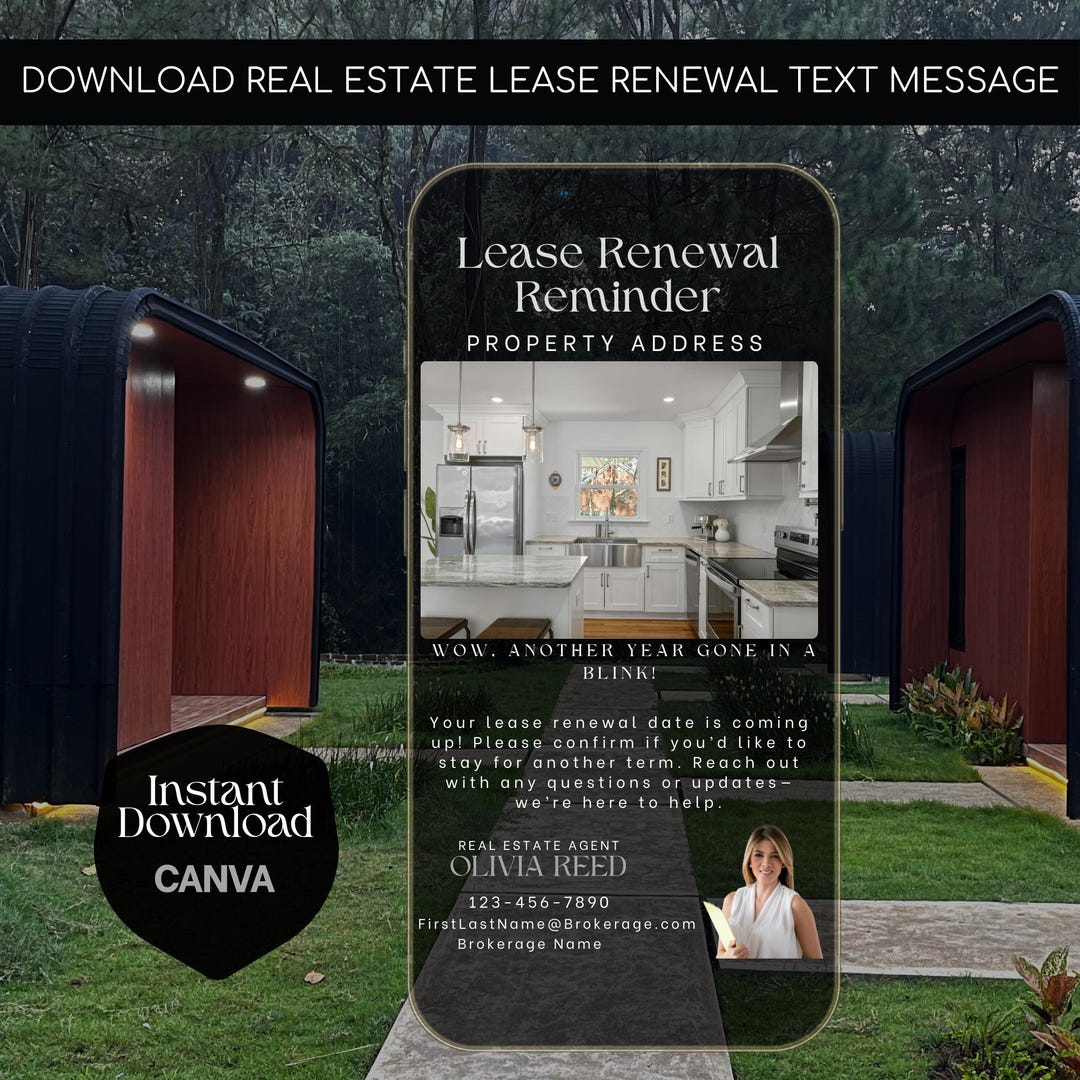 Investment Property Lease Renewal Tenant Reminder Customizable Text ...