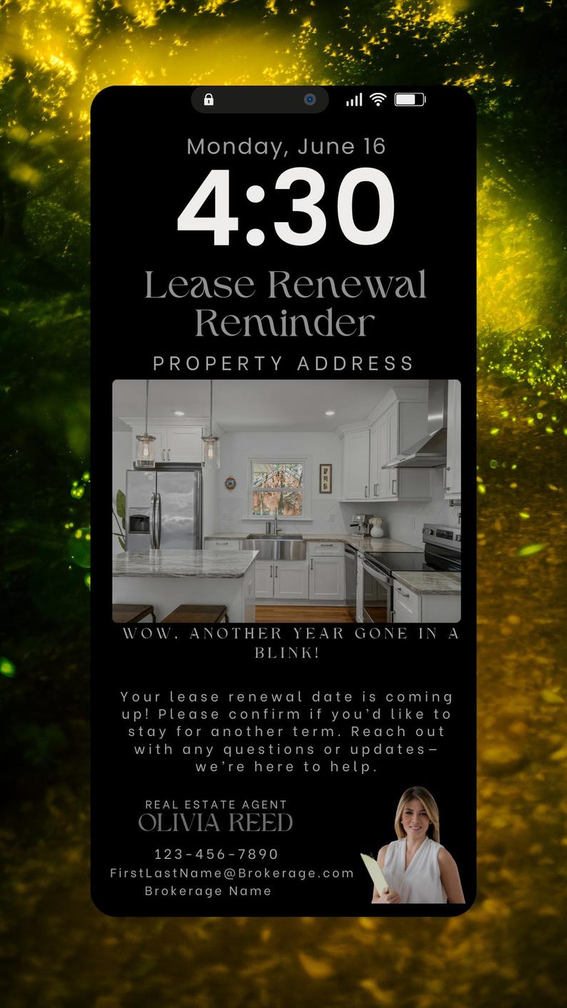 Investment Property Lease Renewal Tenant Reminder Customizable Text ...