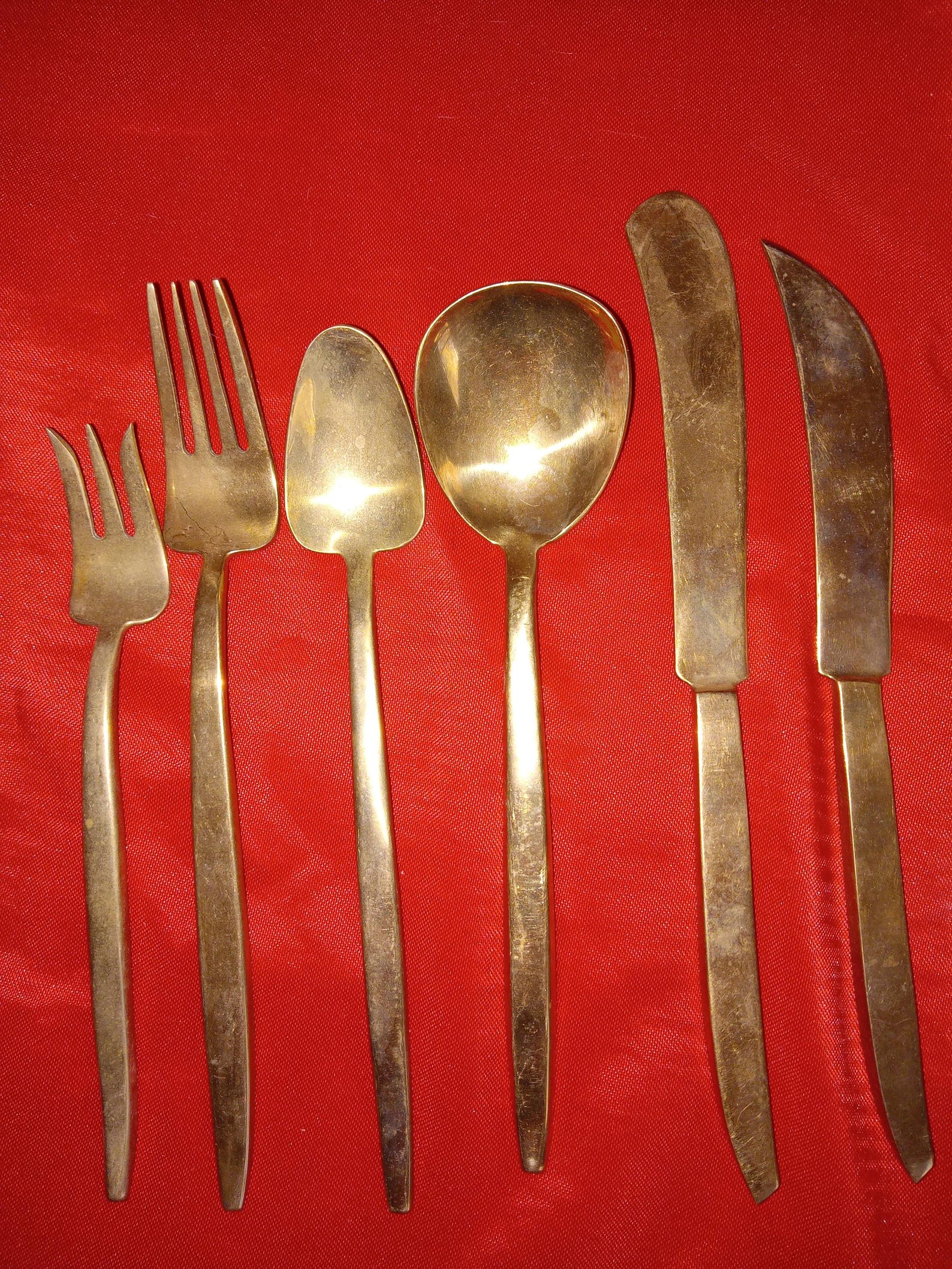 Vintage 101pc Bronze Flatware Set - Etsy