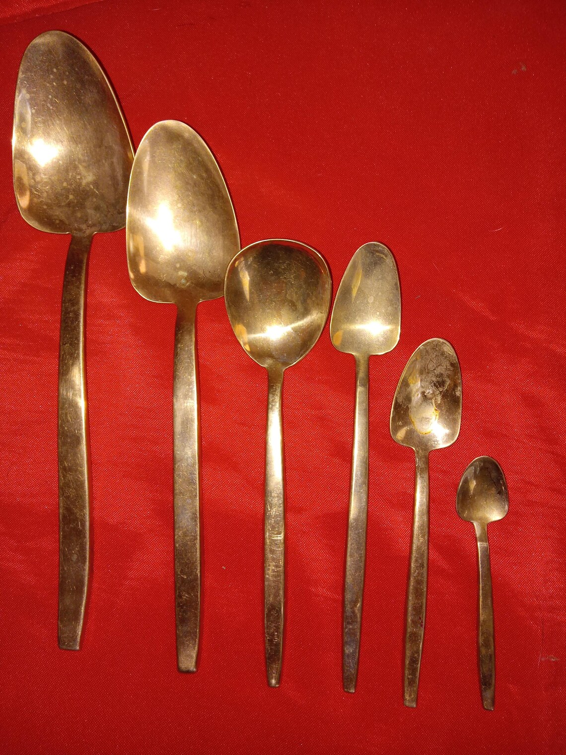 Vintage 101pc Bronze Flatware Set - Etsy