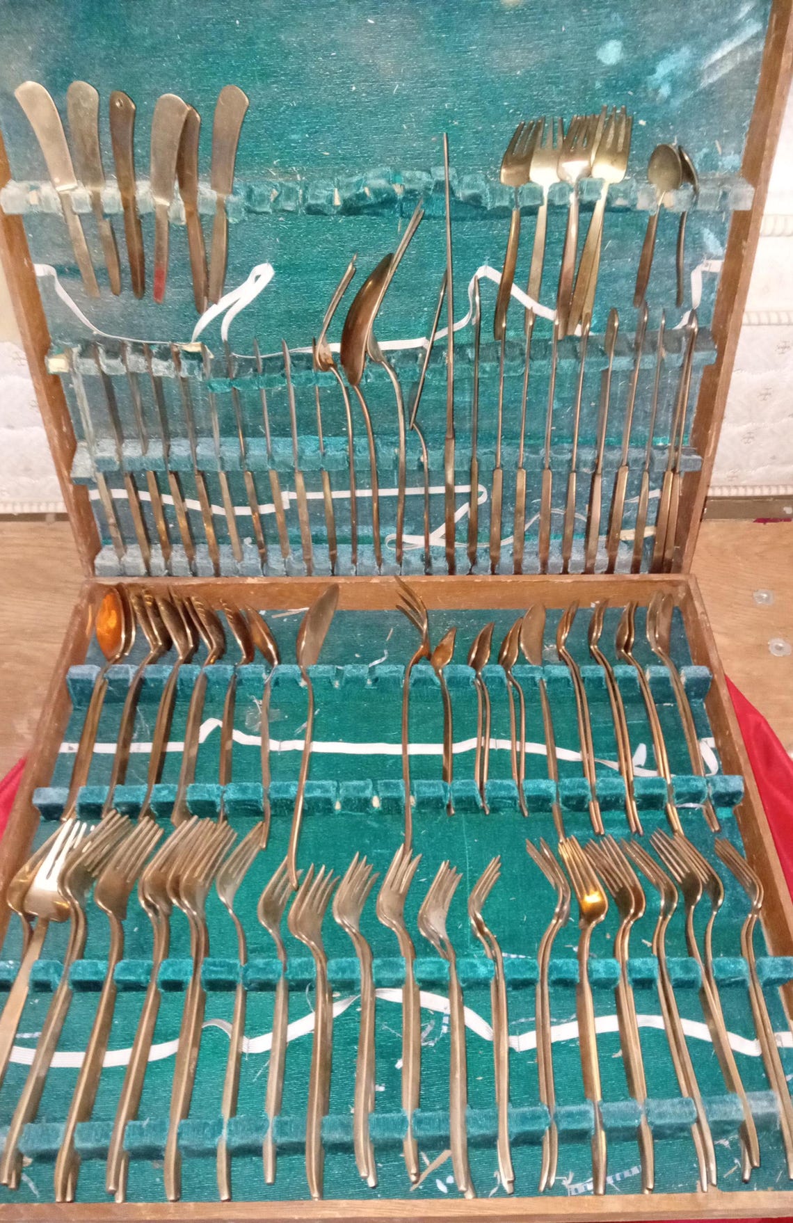 Vintage 101pc Bronze Flatware Set - Etsy