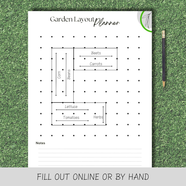Garden Planning Template | Plot Layout Tool | Garden Design | Garden Printable | Digital Instant ...