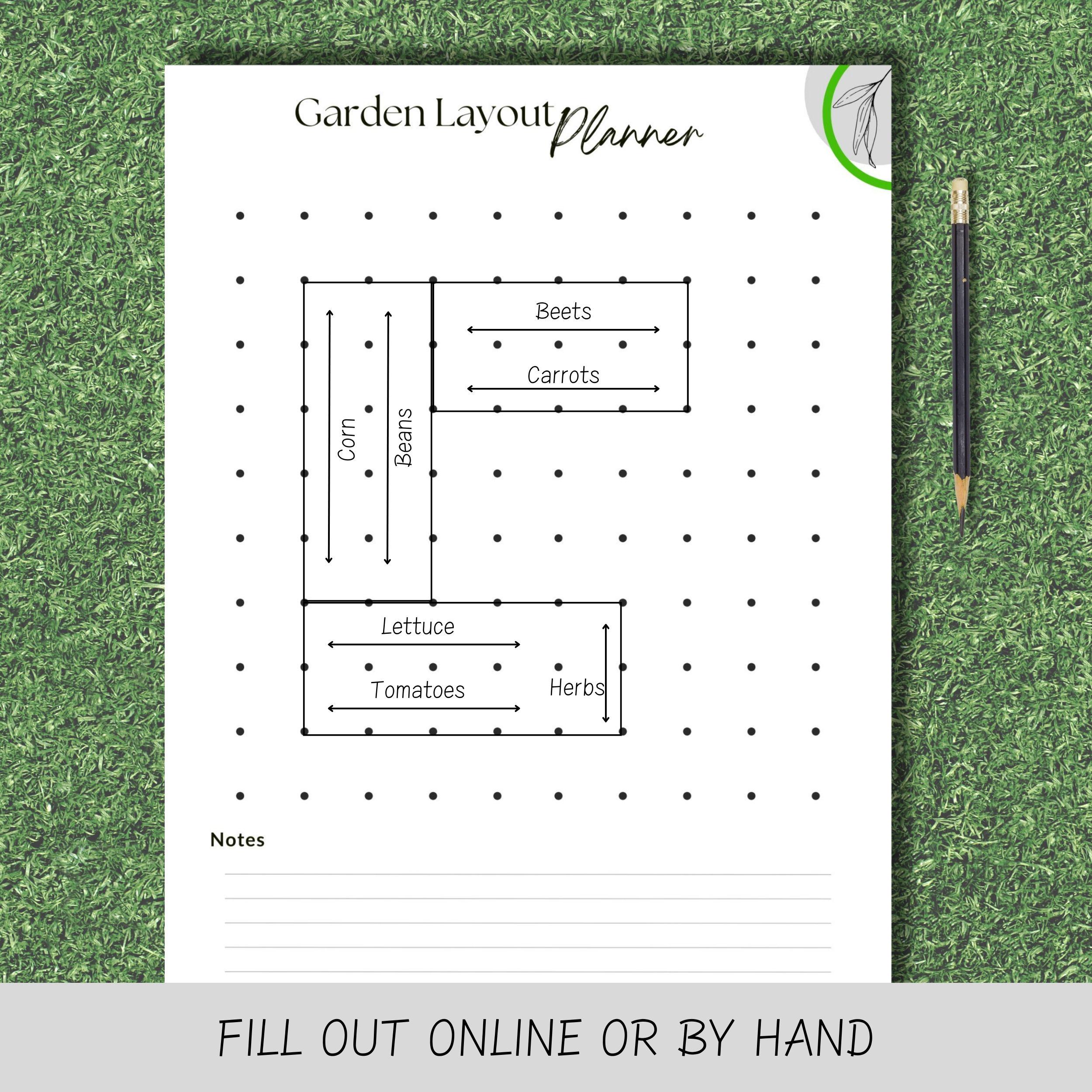 Garden Planning Template | Plot Layout Tool | Garden Design | Garden Printable | Digital Instant ...
