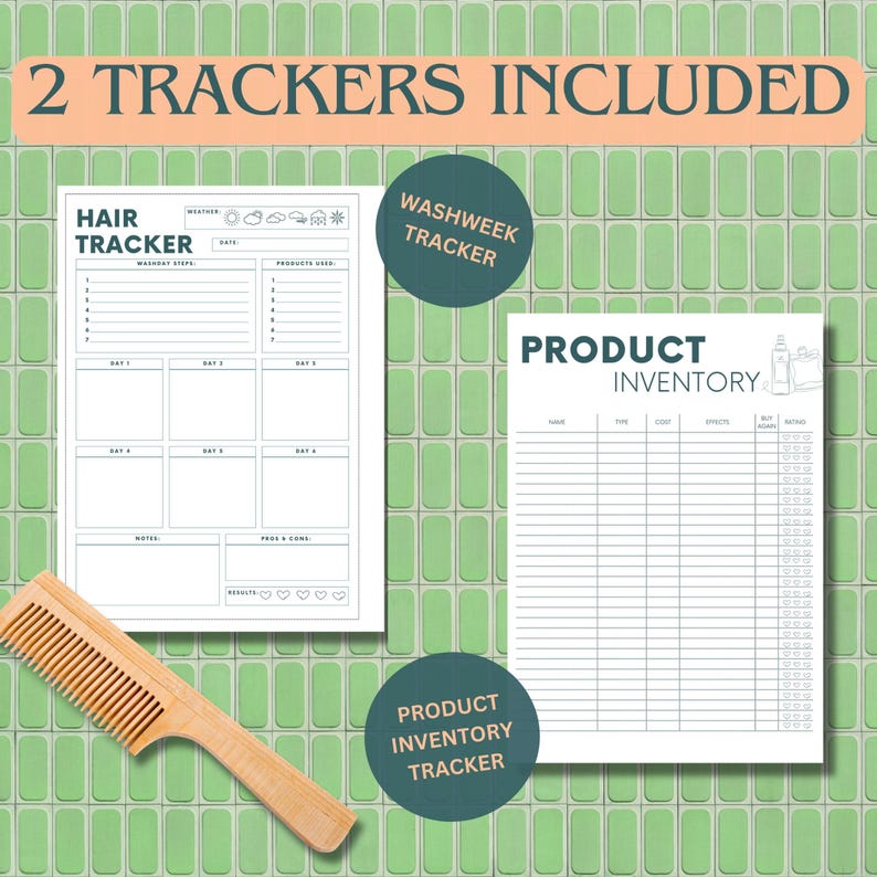 Hair Care Tracker | PRINTABLE Journal Page | Hair Wash Tracker ...