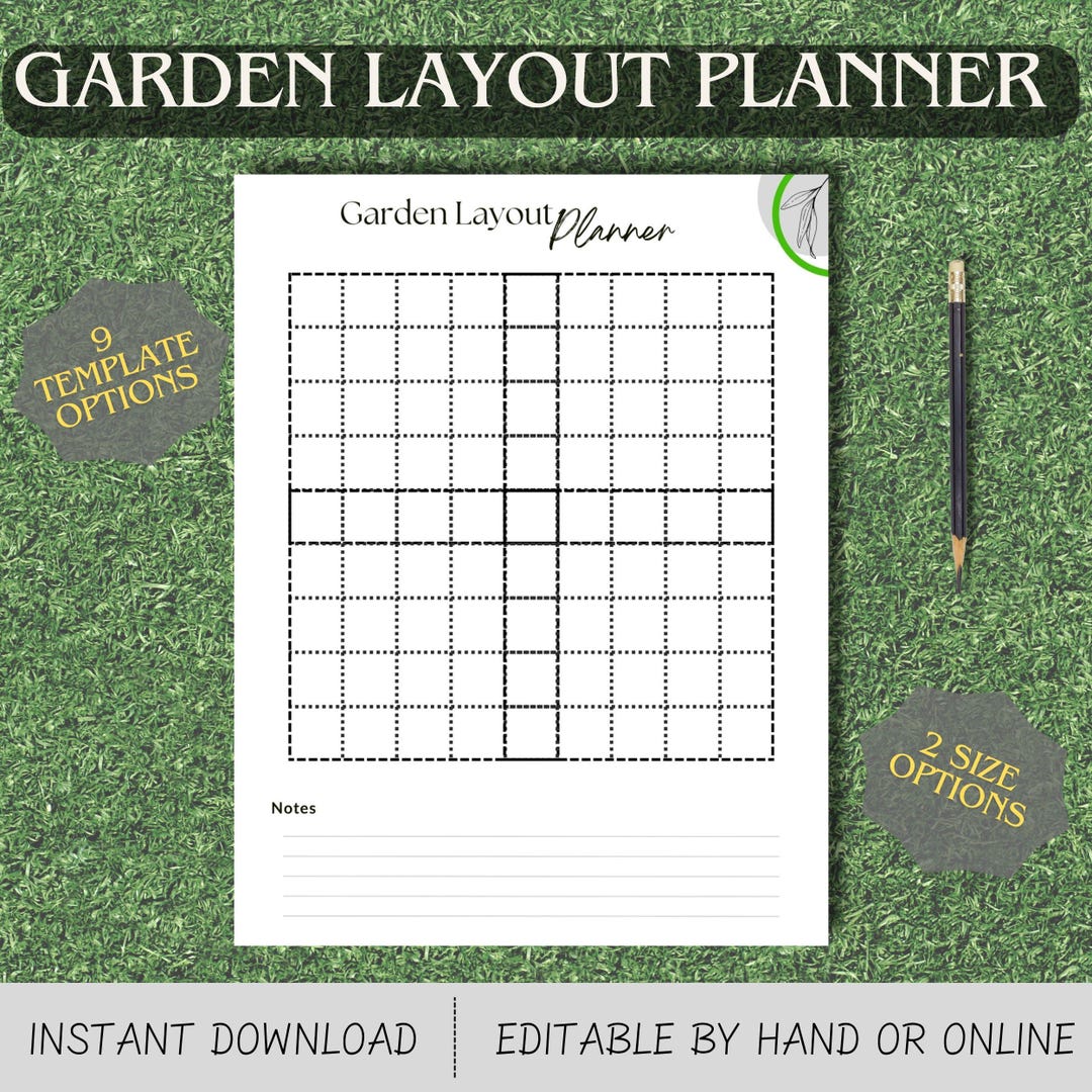 Garden Planning Template | Plot Layout Tool | Garden Design | Garden Printable | Digital Instant ...