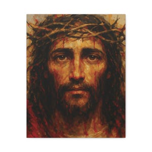 Jesus Face Painting - Christian Portrait, Religious Home Decor, Faith ...