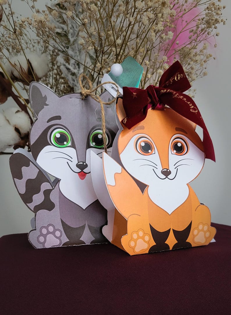 Printable, Gift Box, Candy Box, DIY, Cute, Paper Box, Small Gifts, Fox ...