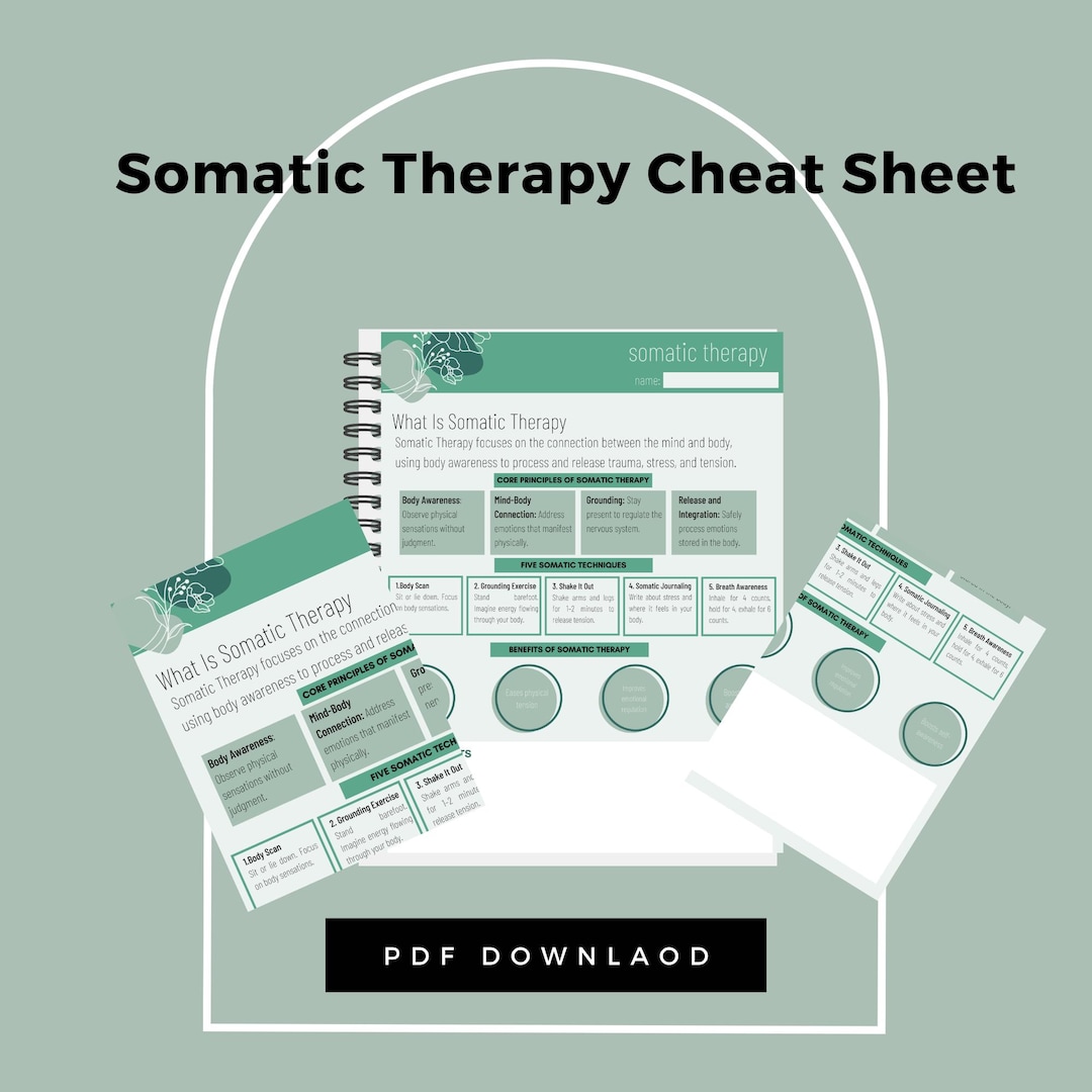 Somatic Therapy Cheat Sheet | Digital Wellness PDF for Stress Relief ...