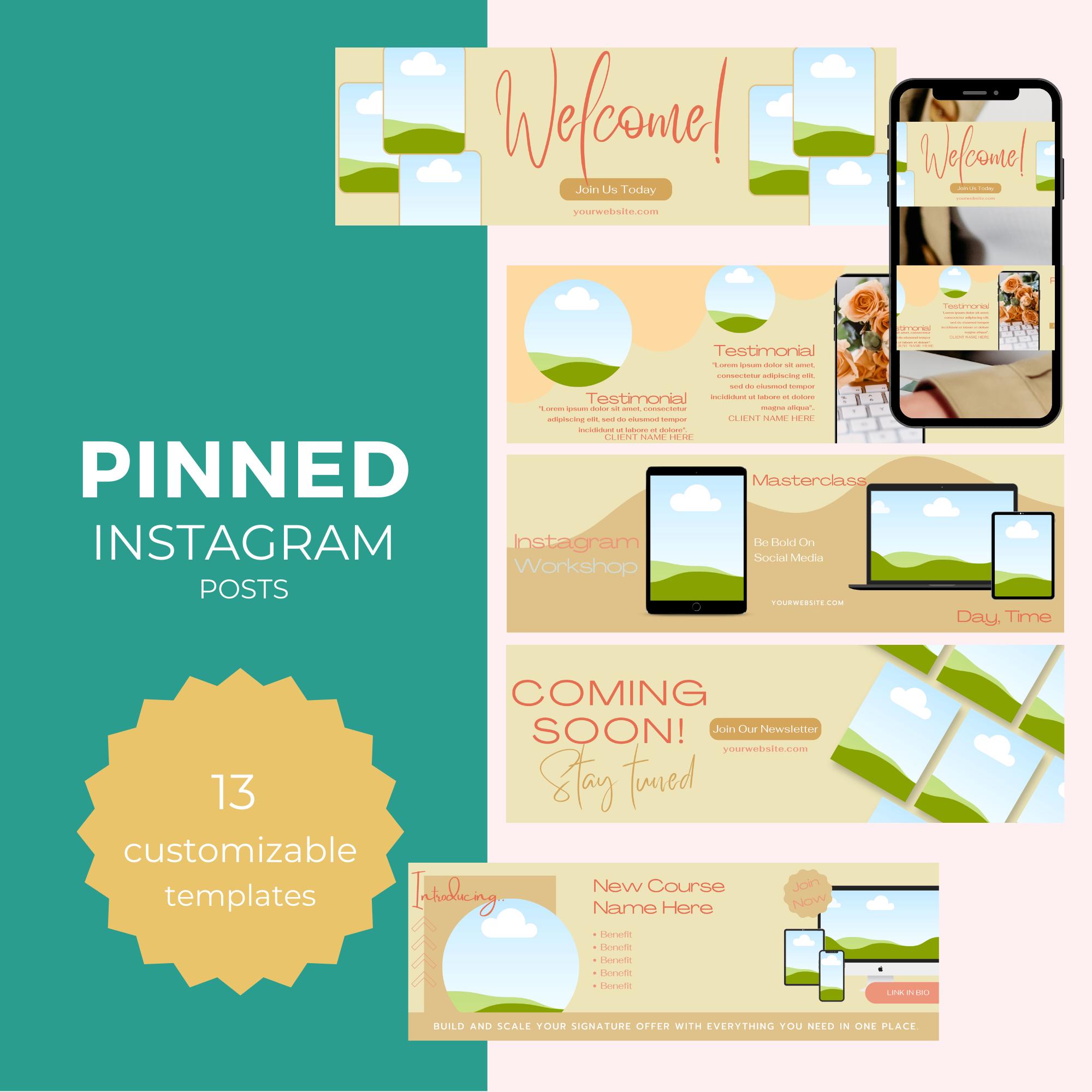 Seamless Instagram Banner Templates for Pinned Posts Perfect for ...