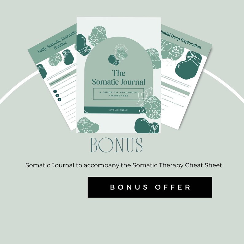 Somatic Therapy Cheat Sheet + Bonus Somatic Journal | Printable Somatic ...