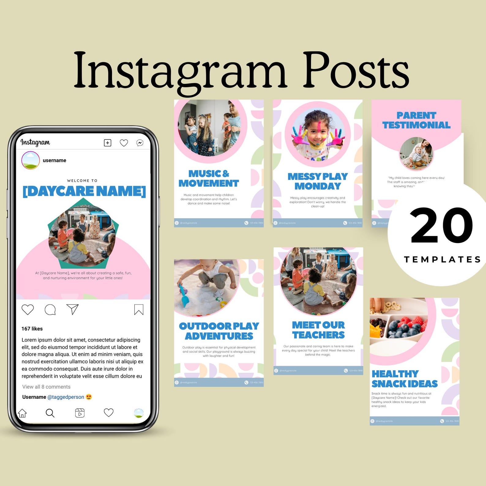 20 Instagram Templates for Family Daycare & Creche – 1080x1350 Canva ...