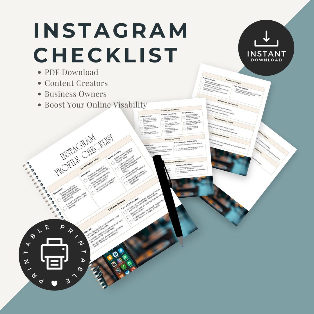 Instagram Profile Setup Checklist PDF – Perfect for Entrepreneurs ...