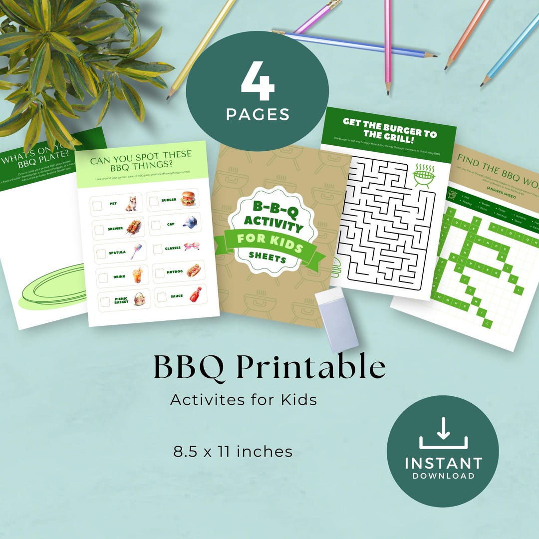 Aussie Summer BBQ Activity Sheets for Kids – Printable Games, Maze ...