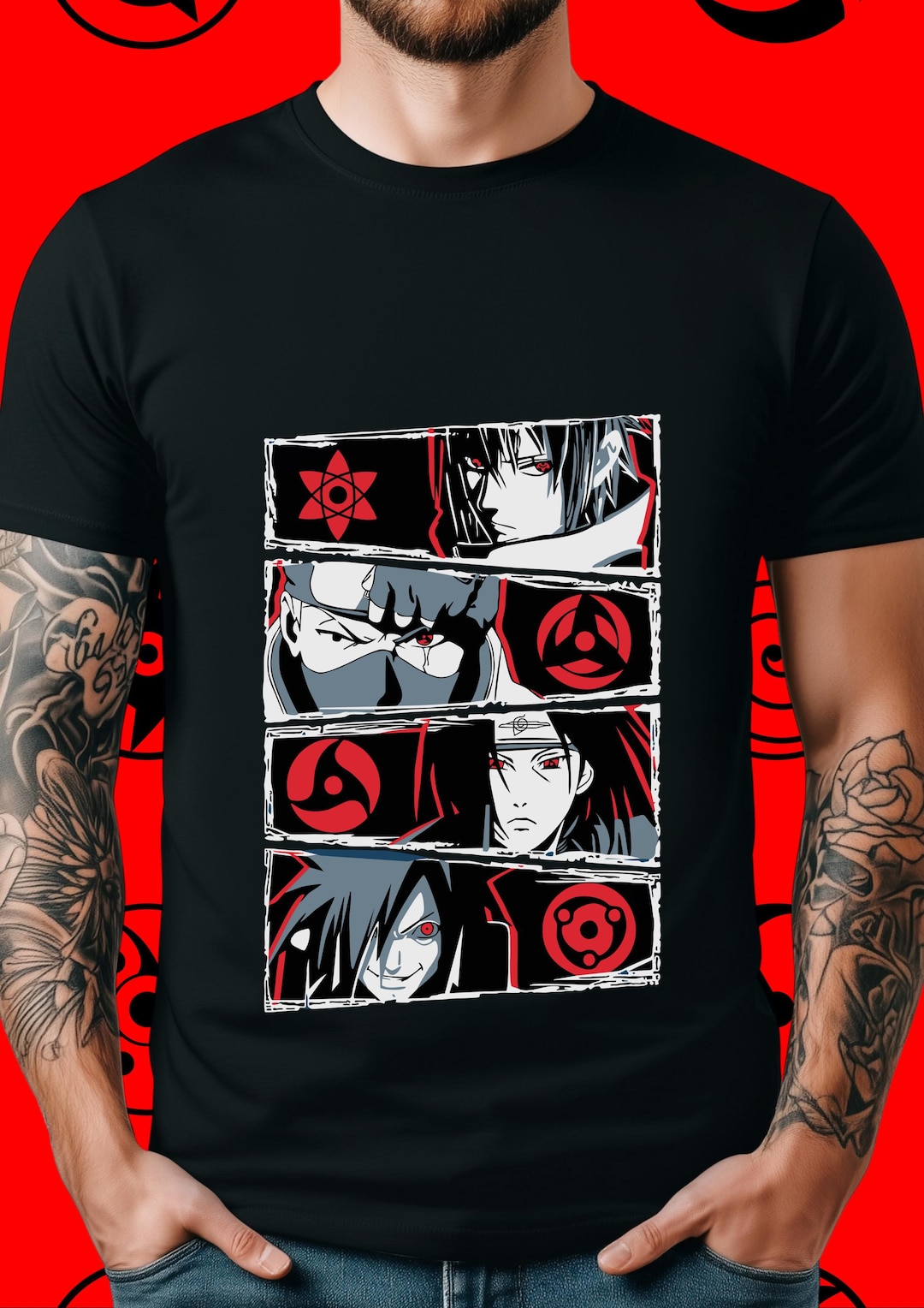 Naruto Anime Unisex Tee Black & White Graphic Shirt, Perfect Gift for ...