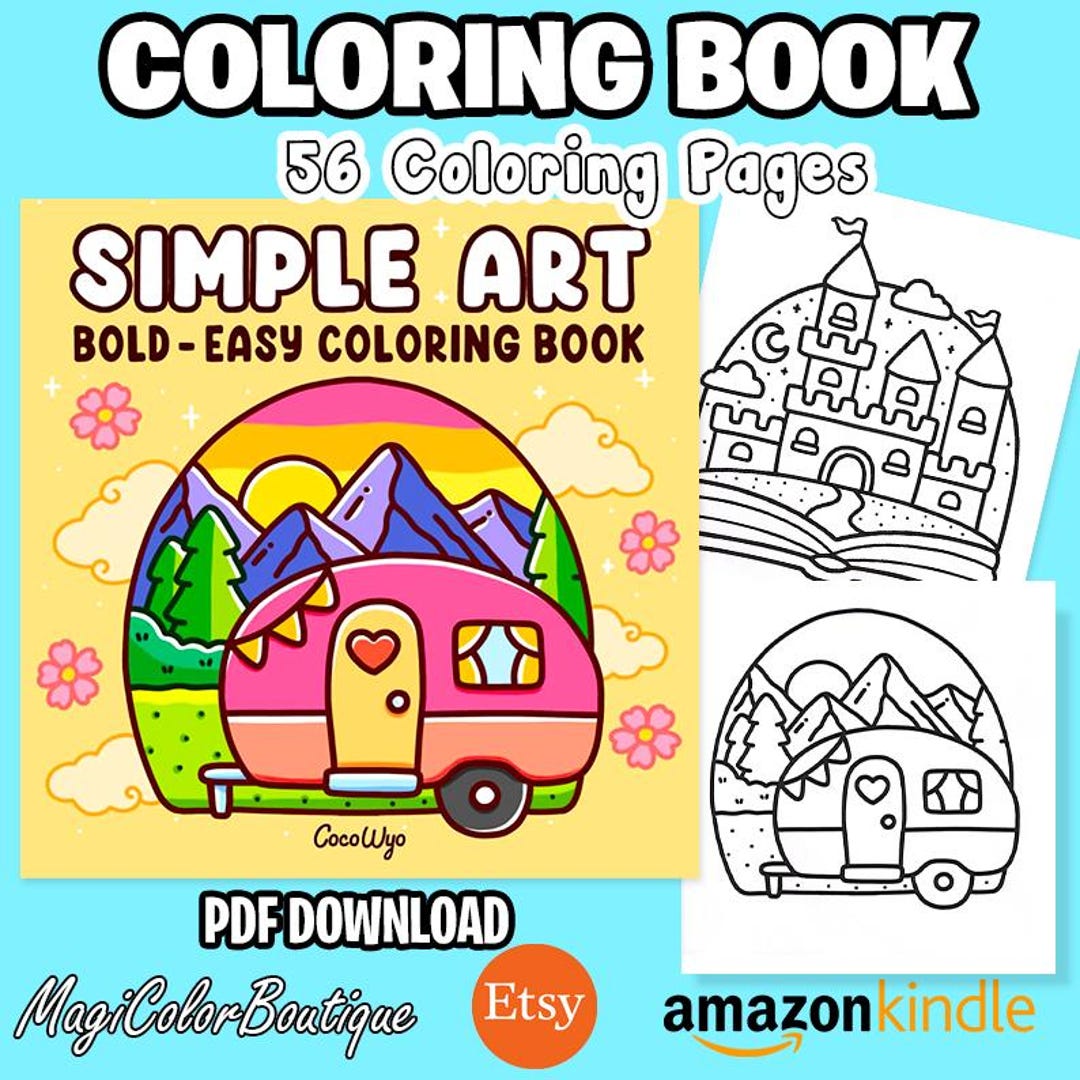 Simple Art: Coloring Book for Adults and Teens, Bold and Easy Designs ...