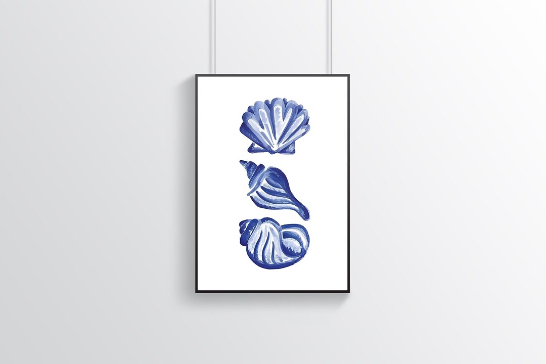 Sea Shell Seashell Poster Summer Vintage Poster Retro Poster Room Decor ...