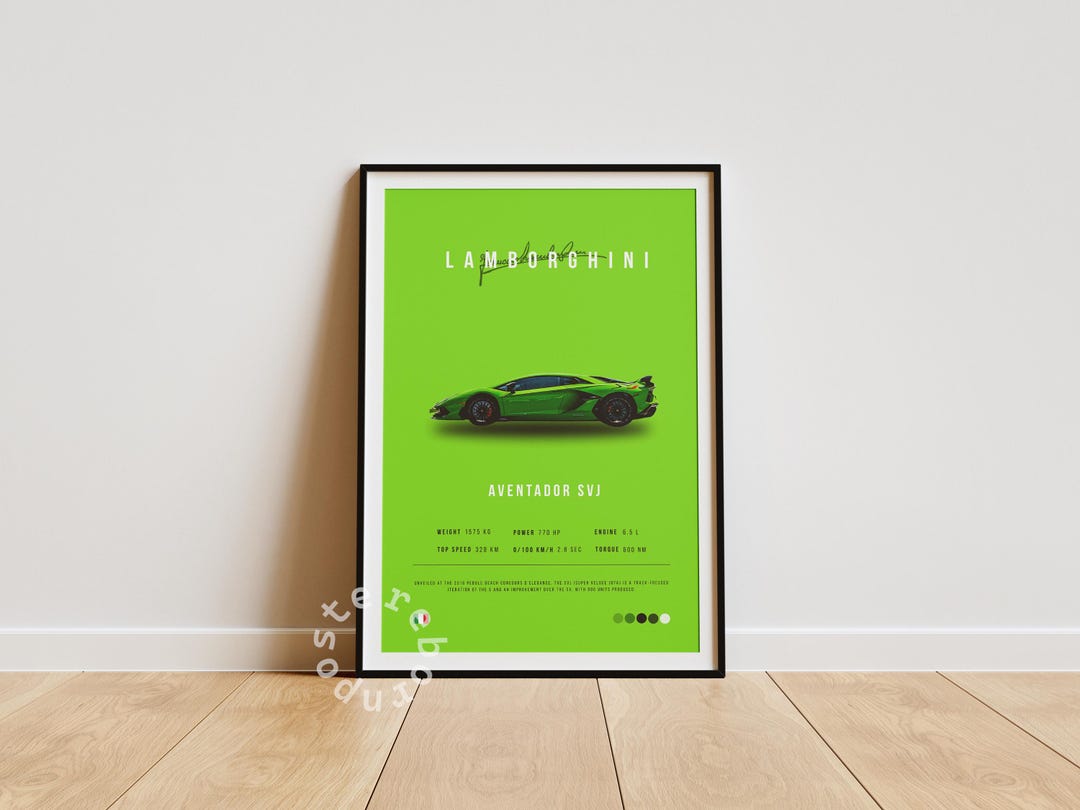 Lambo Aventador SVJ Lamborghini Car Poster | Car Poster | Home Decor ...