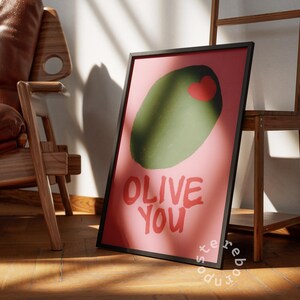 Olive You | Olive You Poster | Premium Print Poster | Vintage Poster ...