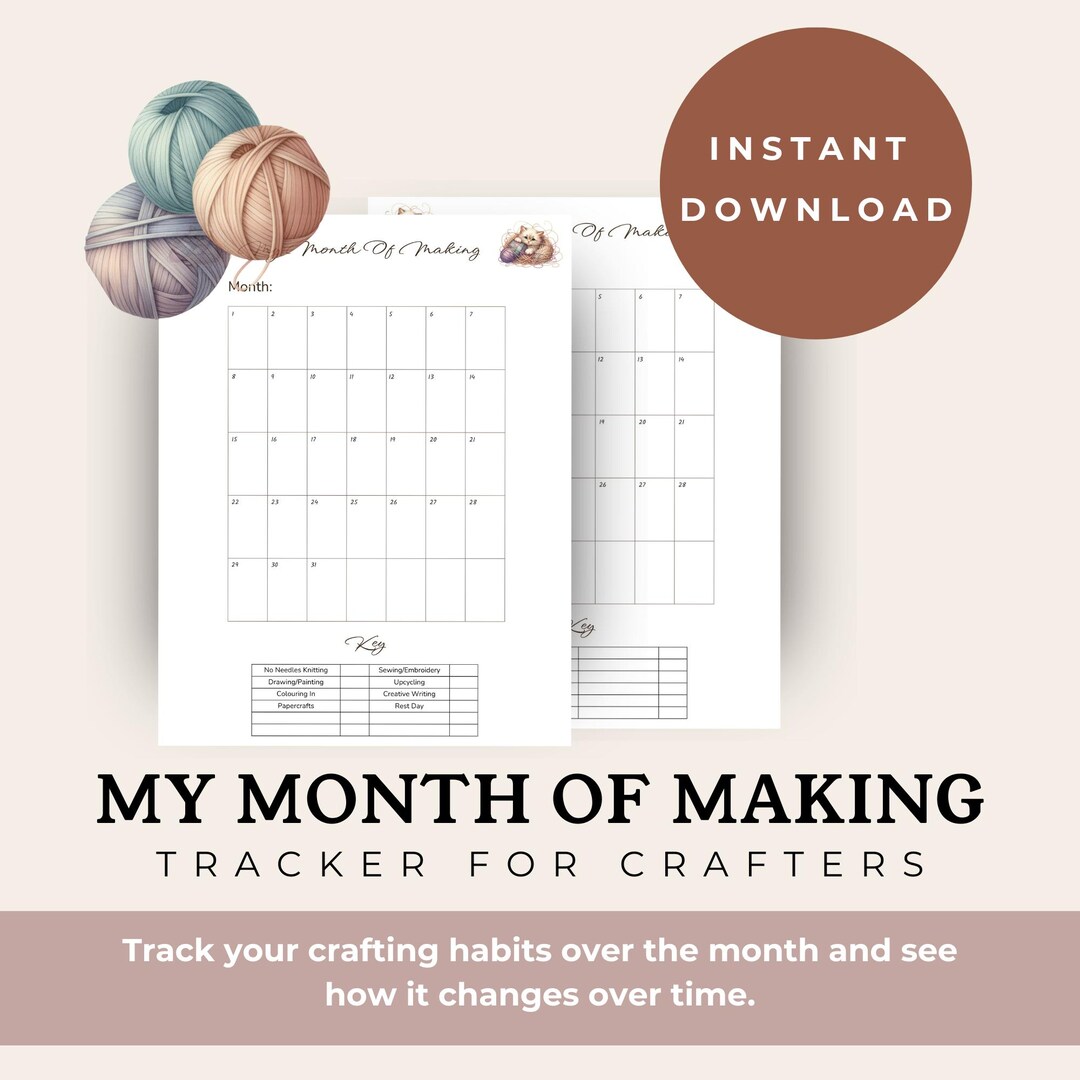 Daily Crafting Tracker, Self Care Tracker for Crafters, Goal Setting ...