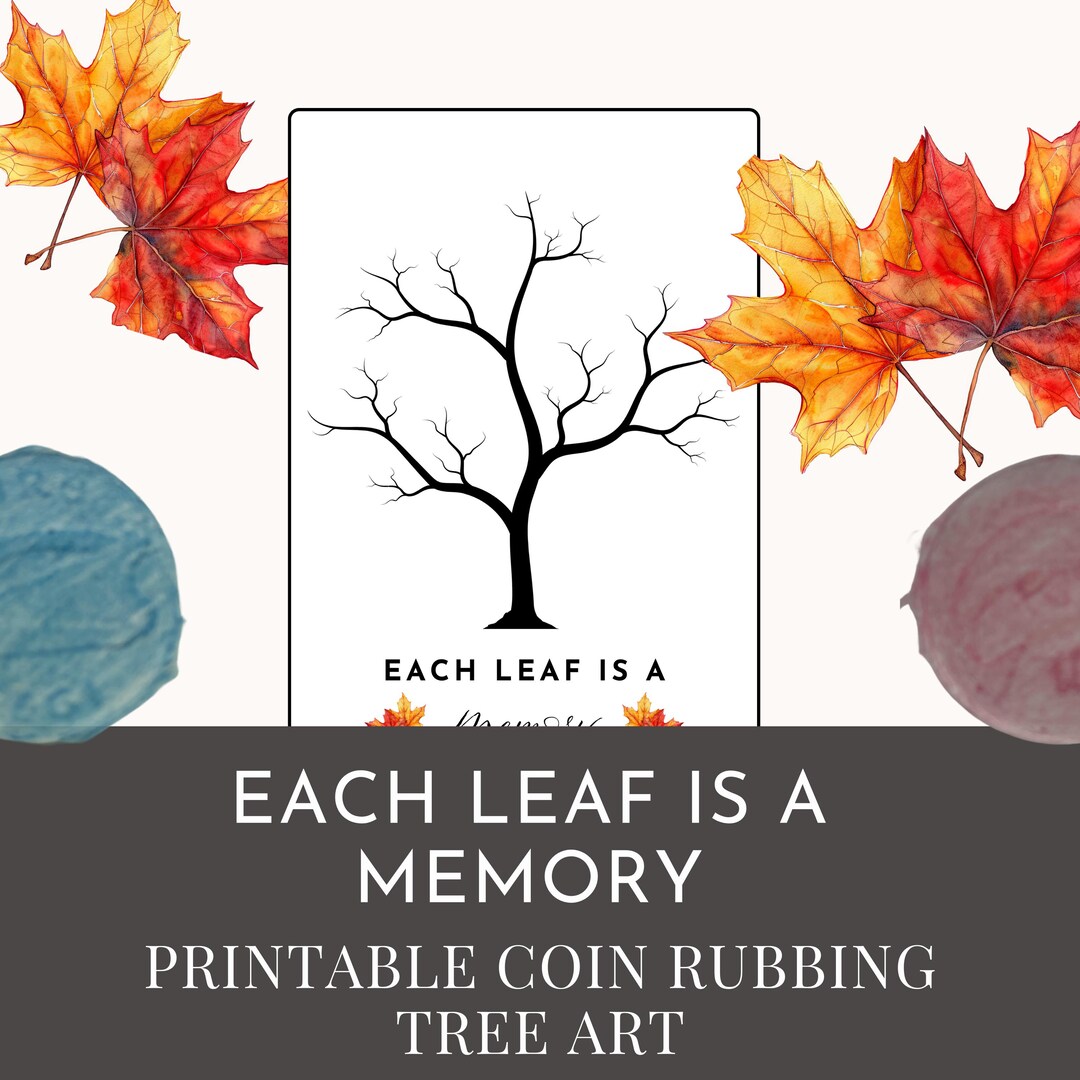 Printable Tree of Kindness Coin Rubbing Art, Coin Rubbing, Keep Sake ...
